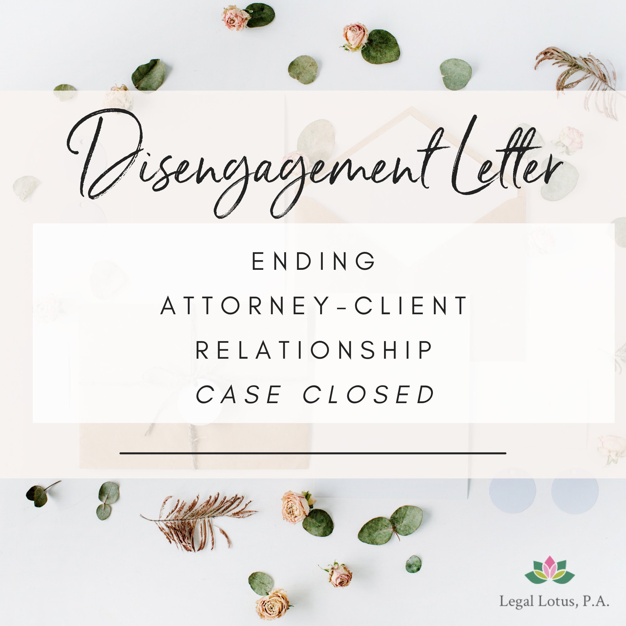 Disengagement Letter for Attorneys Terminating Representation Case ...