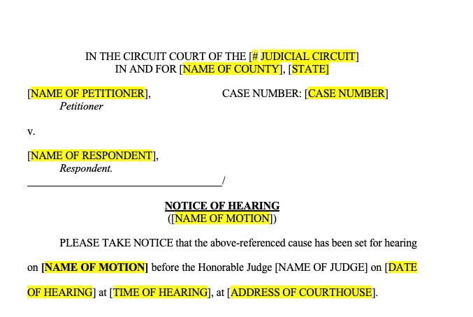 FLORIDA Motion to Enforce Child Support Payments Father's Failure to ...