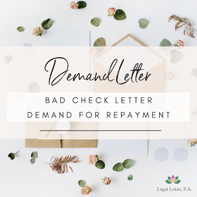 Demand Letter for Bad Check Letter Demand Letter Returned Check Payment ...