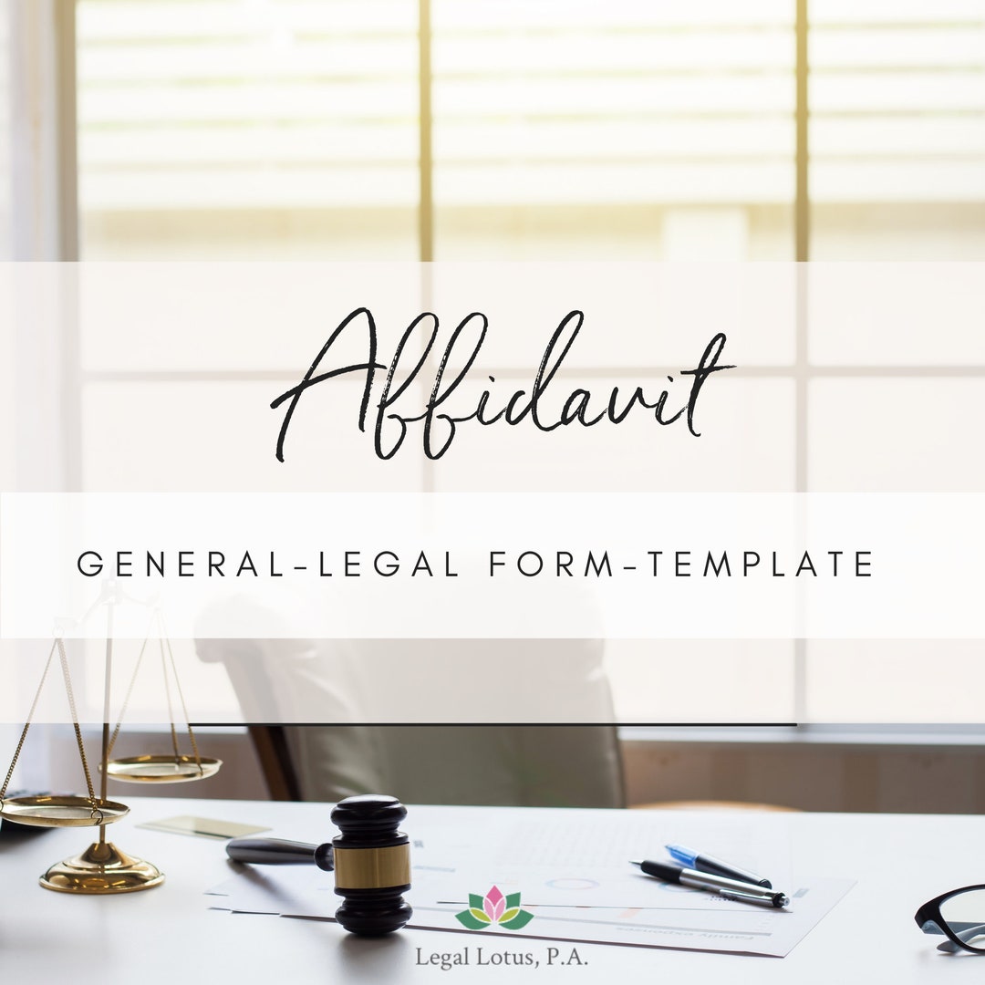 Affidavit Form Template: Sworn Statement (PDF) - Etsy