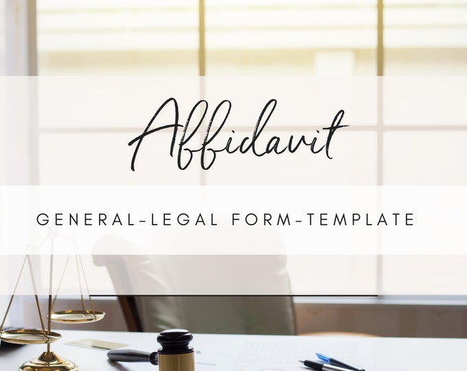 Affidavit Form Template Sworn Statement Under Oath Template - Etsy