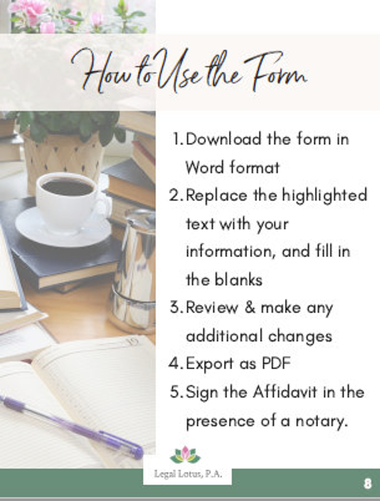 Affidavit Form Template: Sworn Statement (PDF) - Etsy