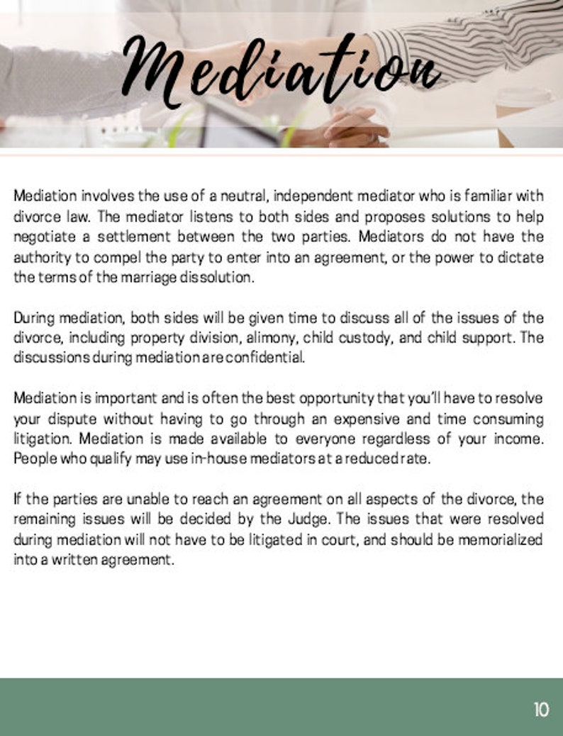 Mediation Prep Fillable Workbook Guide family Cases | Etsy