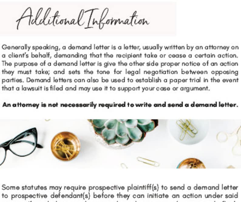 Demand Letter for Bad Check Letter Demand Letter Returned - Etsy