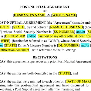 Post Nuptial Agreement Postnup Everything You Need to Protect Your ...