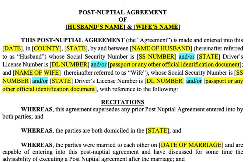 Post Nuptial Agreement Postnup Everything You Need to Protect Your ...