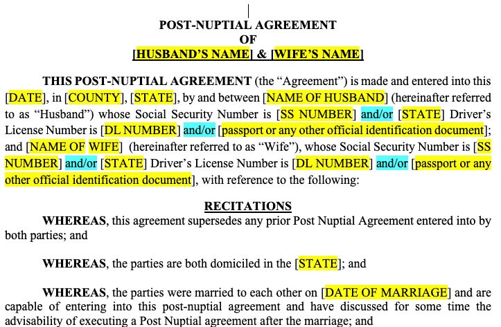 Post Nuptial Agreement Postnup Everything You Need to Protect Your ...