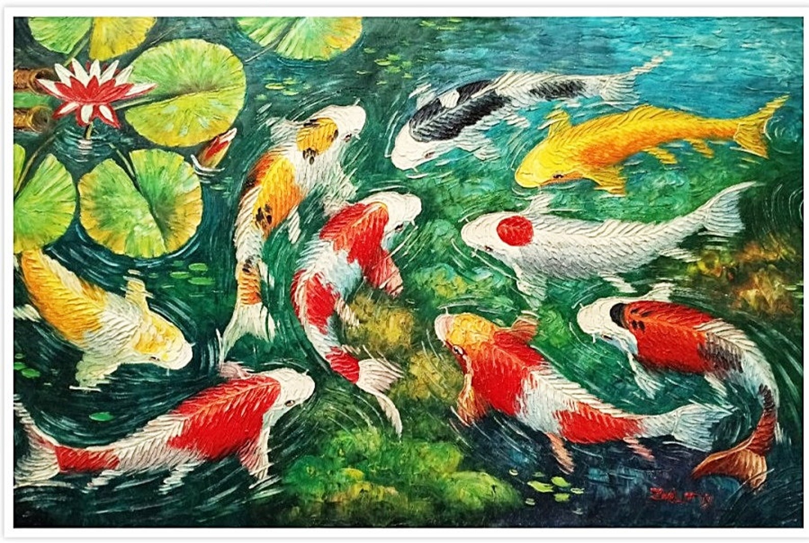 9 Koi Fish Feng Shui Painting That Is Rare And Has Realistic | Etsy