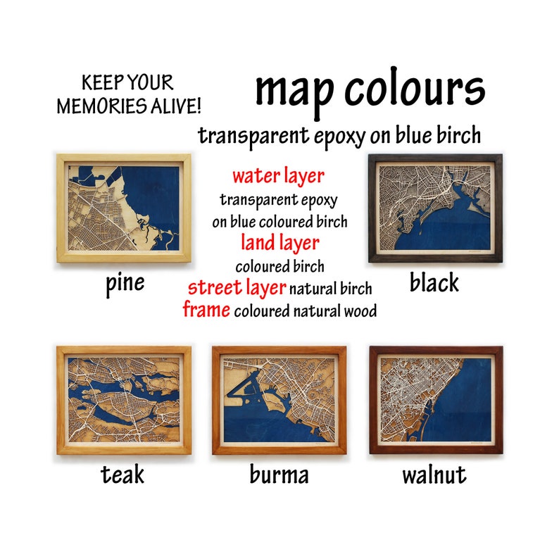 Buffalo, New York Wood City Map: Custom Epoxy Resin Art - Etsy
