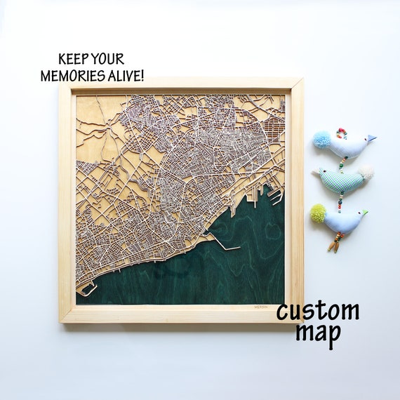 Personalized Wood and Epoxy City Map Any City of the World - Etsy