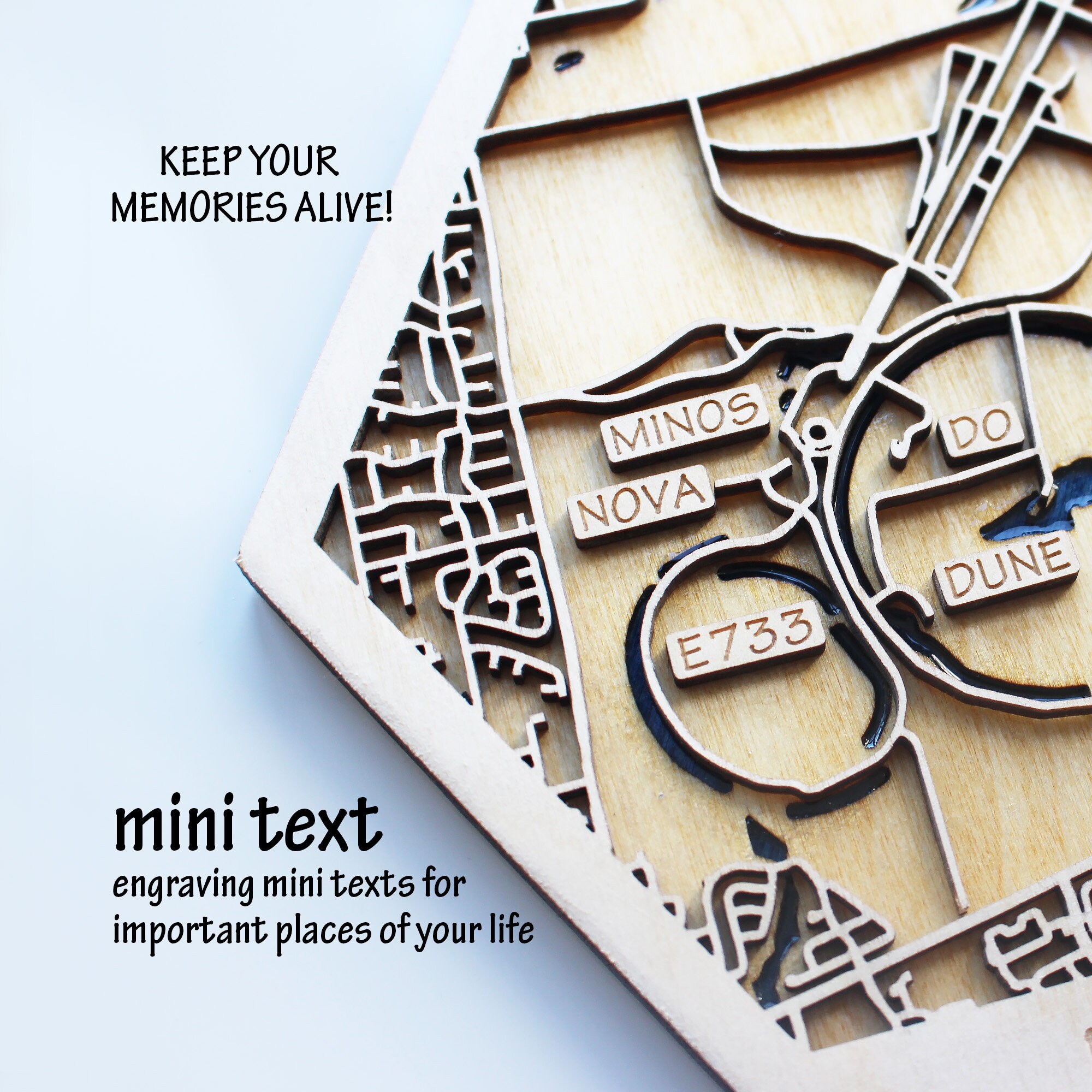 Custom Round Wooden City Map Wood and Epoxy Resin Map Art - Etsy