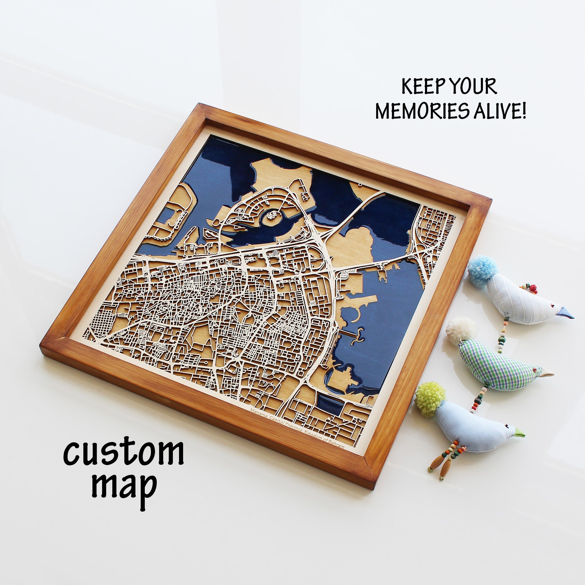 Manama Bahreyn Wood City Map: Custom Epoxy Resin Wall Art - Etsy