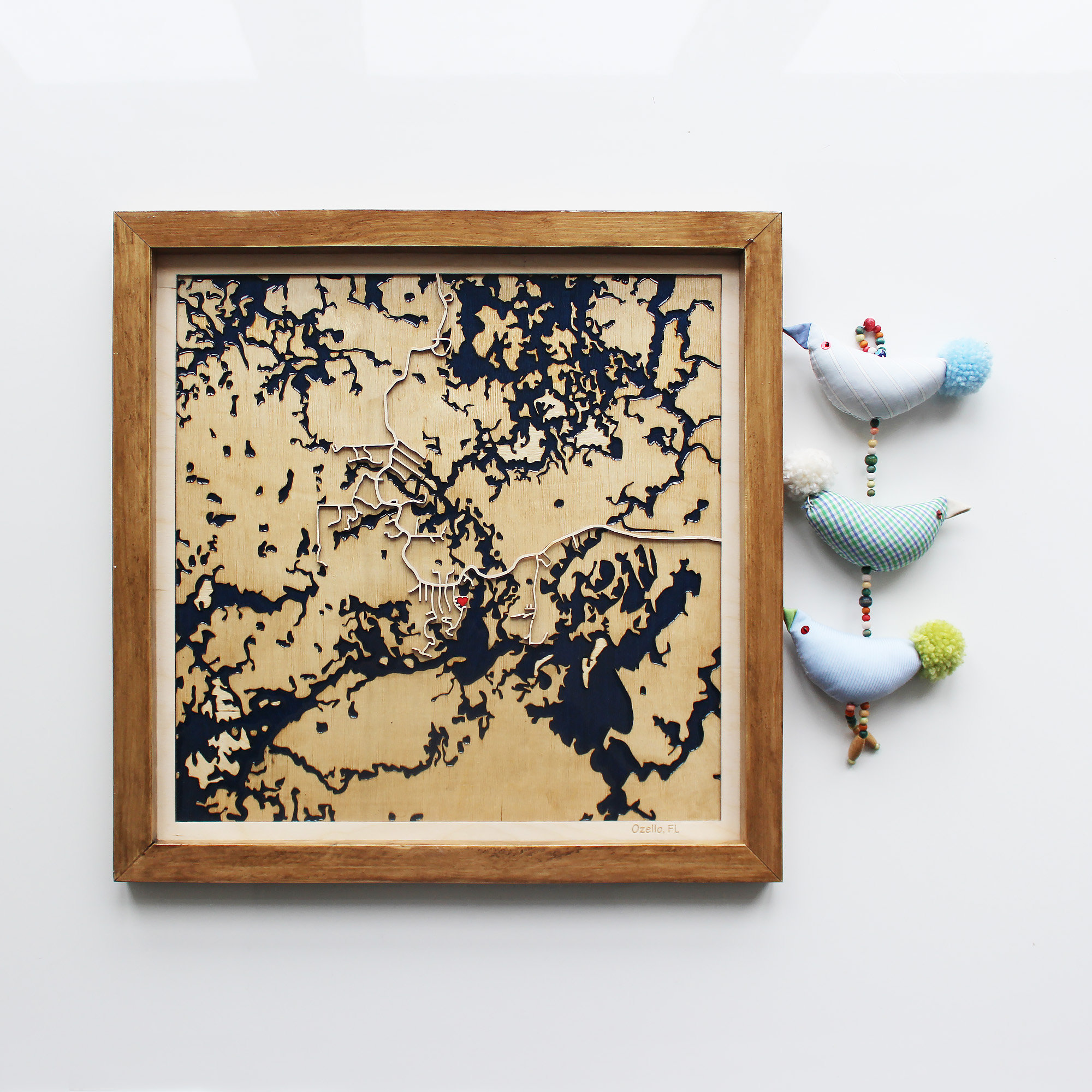 Ozello, Florida Wooden City Map | Wood and Epoxy Resin Map Art - Etsy