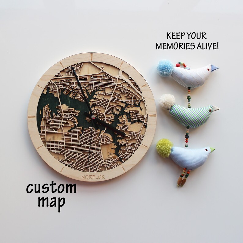 Custom Wood and Epoxy Clock City Map Resin Map Art - Etsy