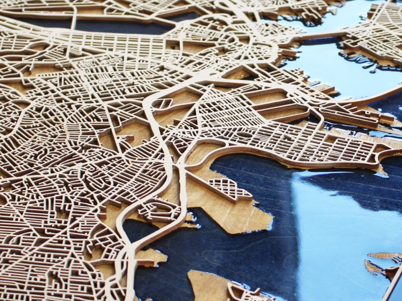 Anchorage Alaska Custom Wood City Map Wood and Epoxy Resin - Etsy