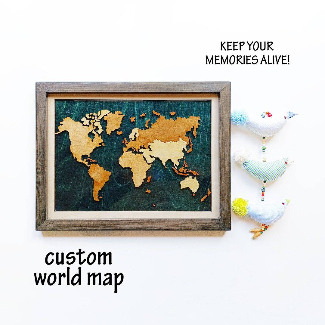 Personalized World Map Wood and Epoxy World Map Unique and Personalized ...