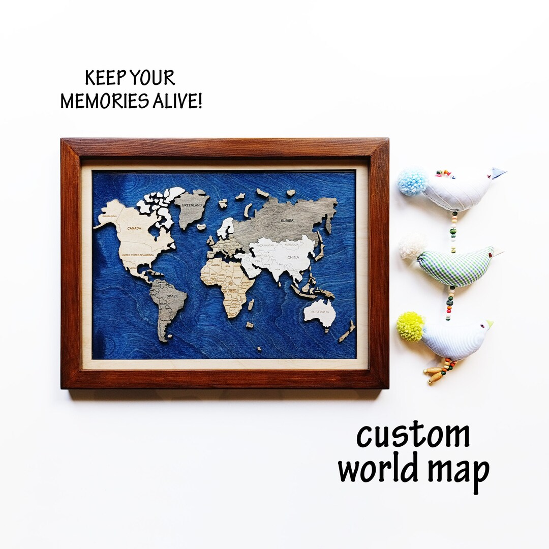 Wood and Epoxy World Map - Unique and Personalized Handmade Home Decor ...
