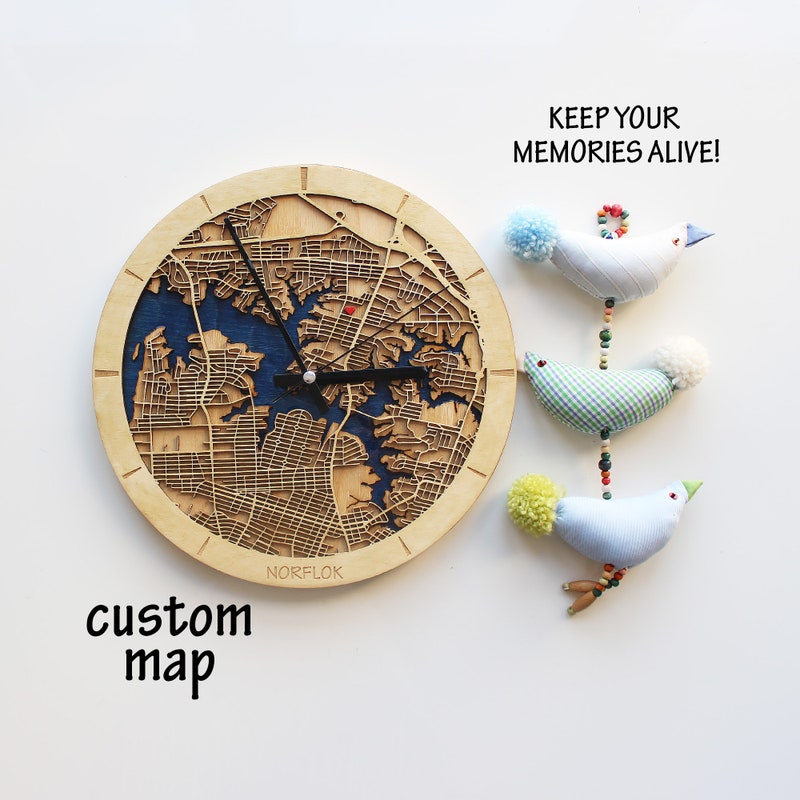 Map Wall Clock - Etsy