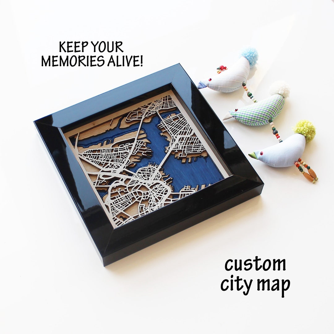 Custom Wood and Epoxy Resin City Map, Unique and Nostalgic Gift for Any ...