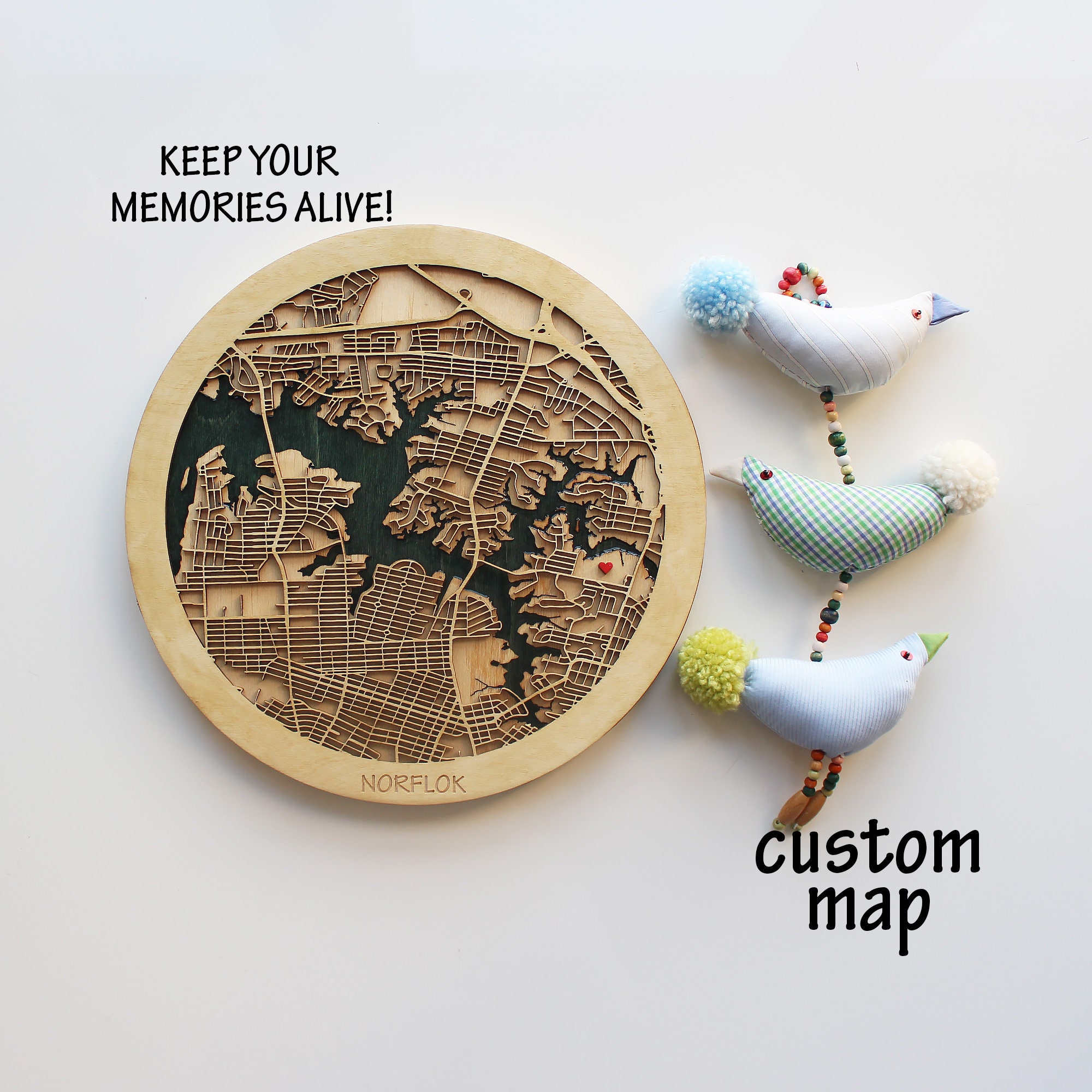 Custom Round Wooden City Map Wood and Epoxy Resin Map Art - Etsy