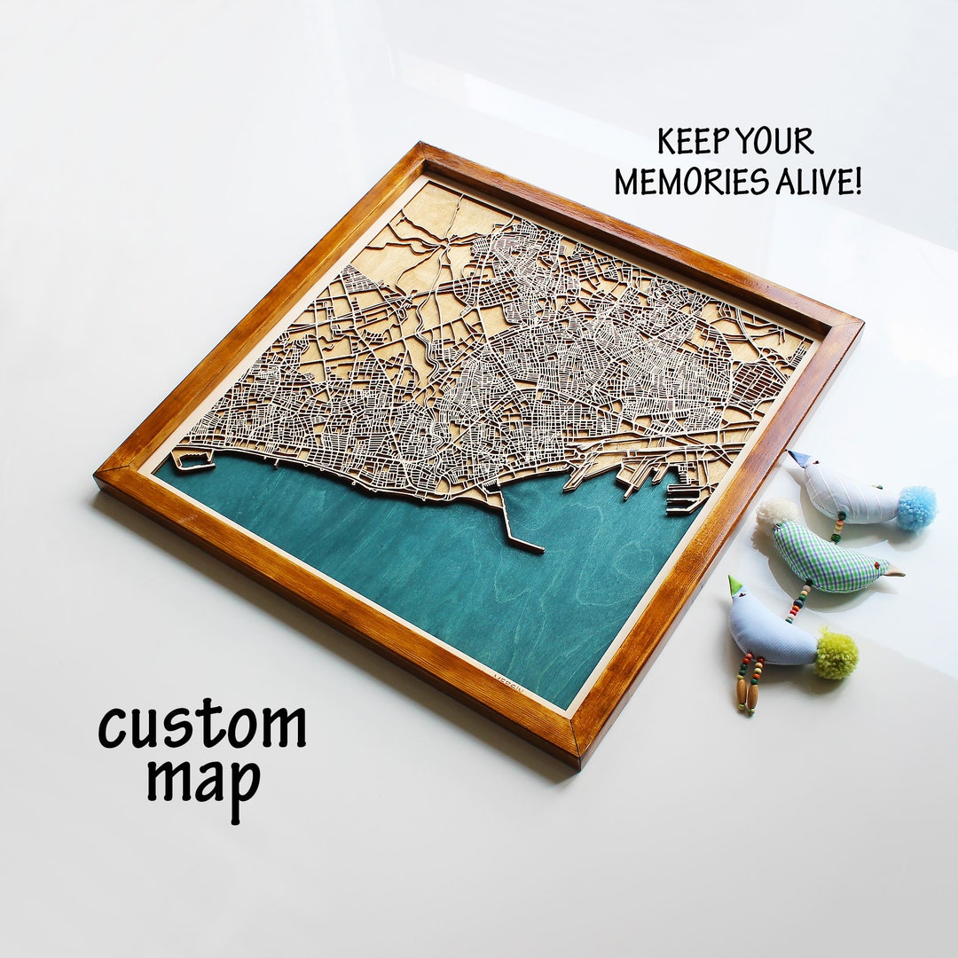 Meaningful Gift | Wooden City Map, Wood Decor - Etsy