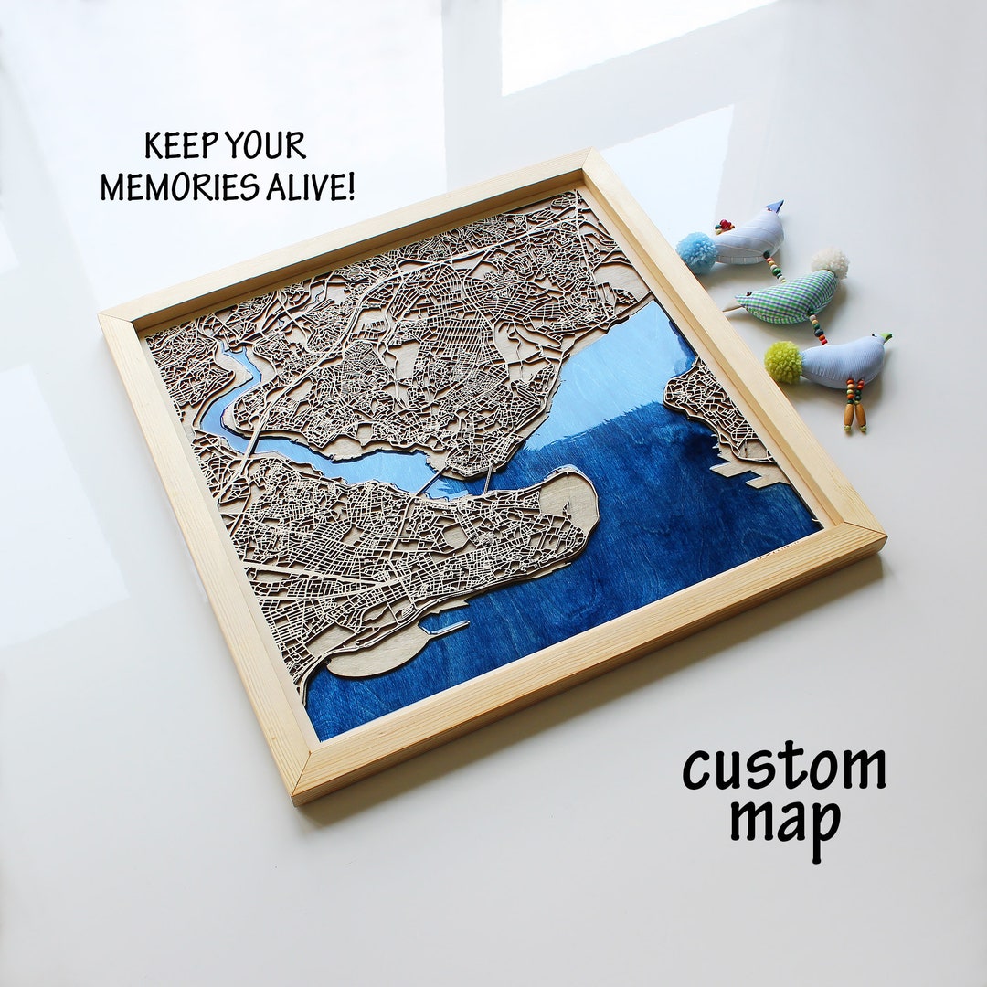 City Map Art | Unique Custom Wood City Map of Any City in the World - Etsy