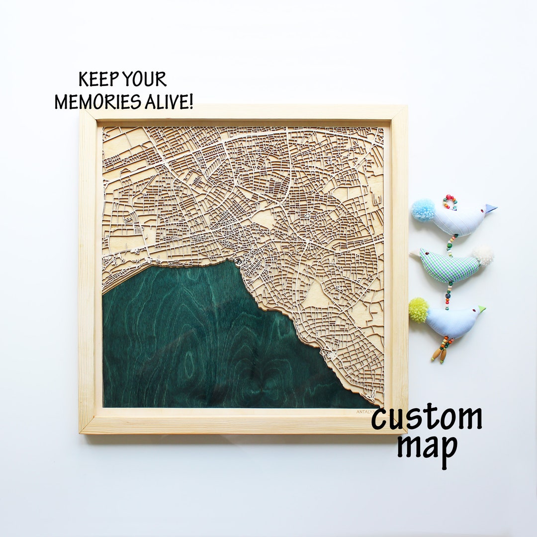 Wood Map of Anywhere | Unique Custom Resin City Map - Etsy