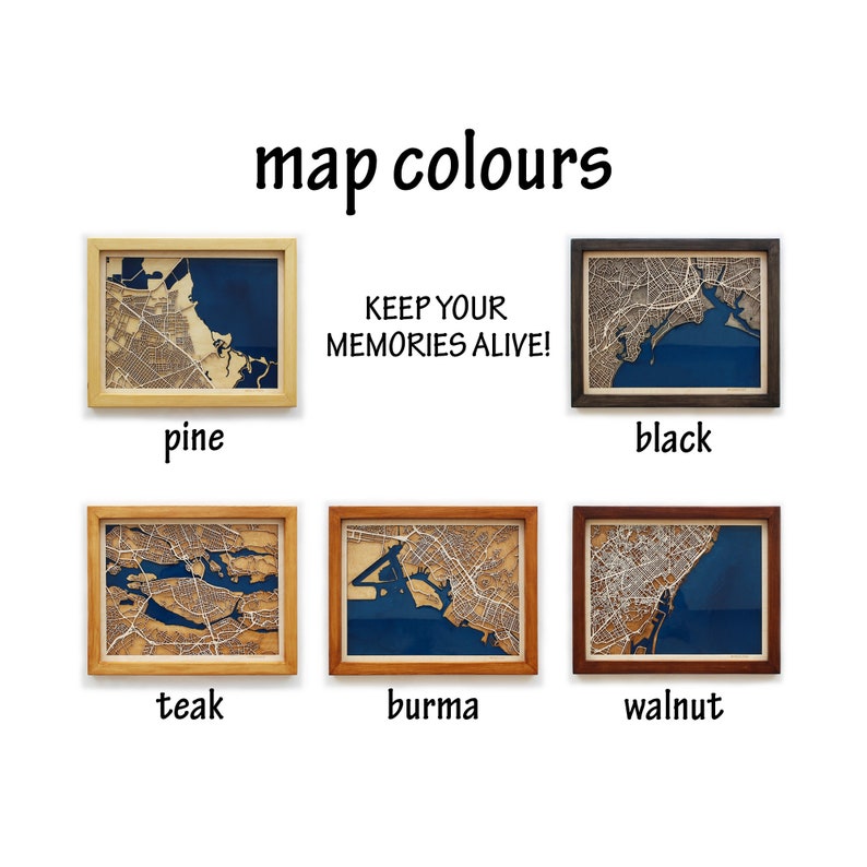 Custom Wooden City Map Wood and Epoxy Resin Map Art - Etsy