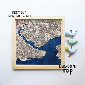 City Map Art | Unique Custom Wood City Map of Any City in the World - Etsy