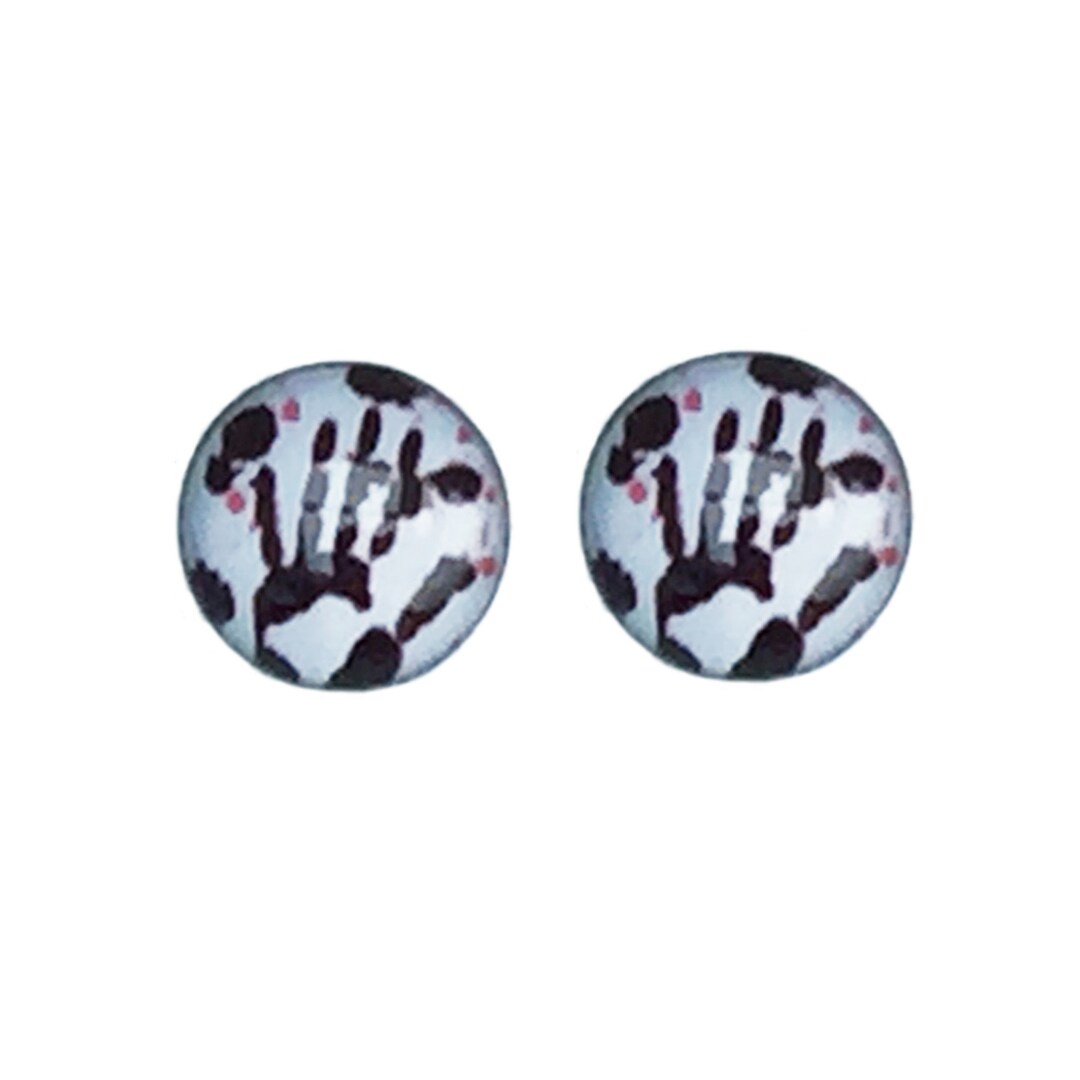 Walking Dead Zombie Hand Print 8mm Stud Earrings - Etsy