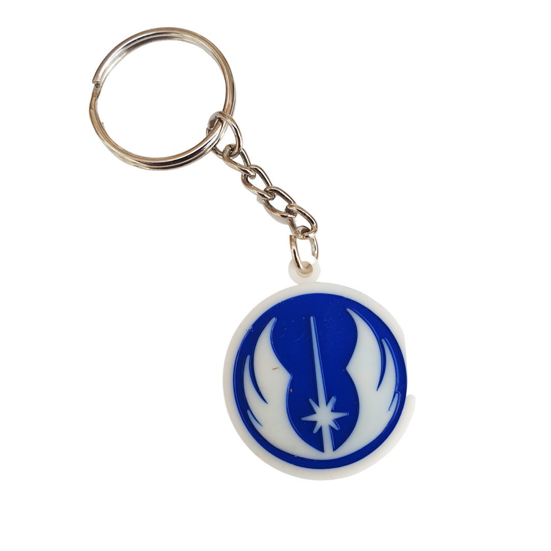 Star Wars Jedi Blue and White Silicone Keyring - Etsy