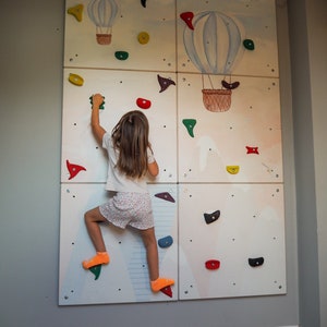 Kids Indoor Home Rock Climbing Wall With Easy Install Kit Painted ...
