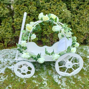 Personalized Wedding Wagon for Baby, Flower Girl Wagon, Wooden Walker Wagon, Wooden Wagon for ...