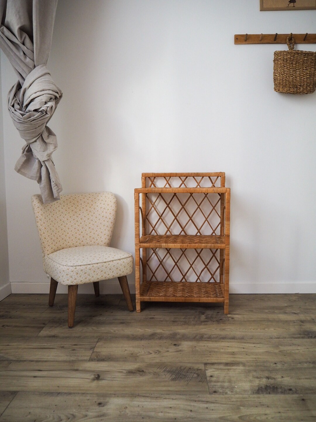 Wicker Bookshelf, Wicker Shelf, Rattan Shelf, Window Plant Shelf ...