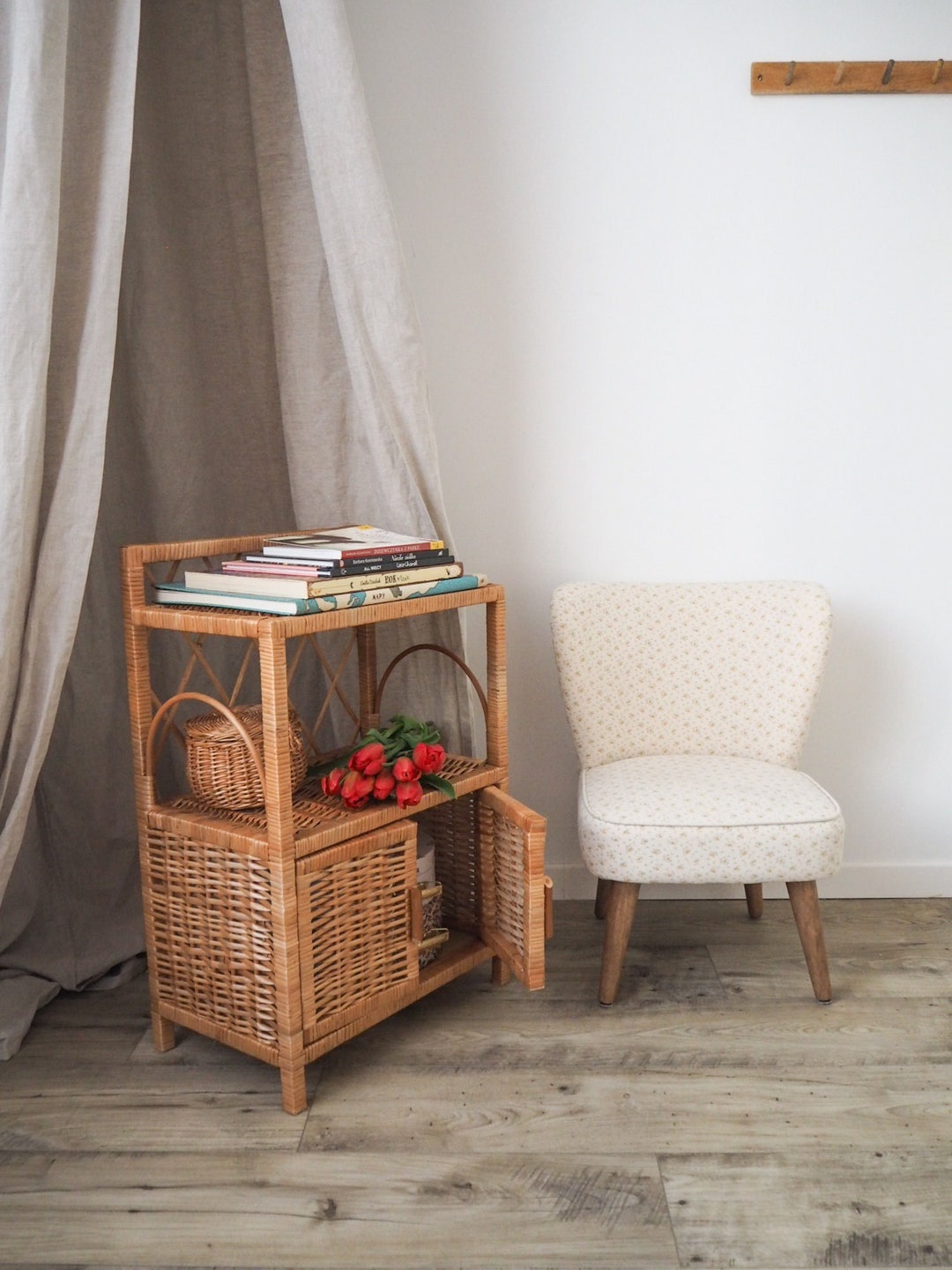 Wicker Bookshelf, Wicker Shelf, Rattan Shelf, Window Plant Shelf ...