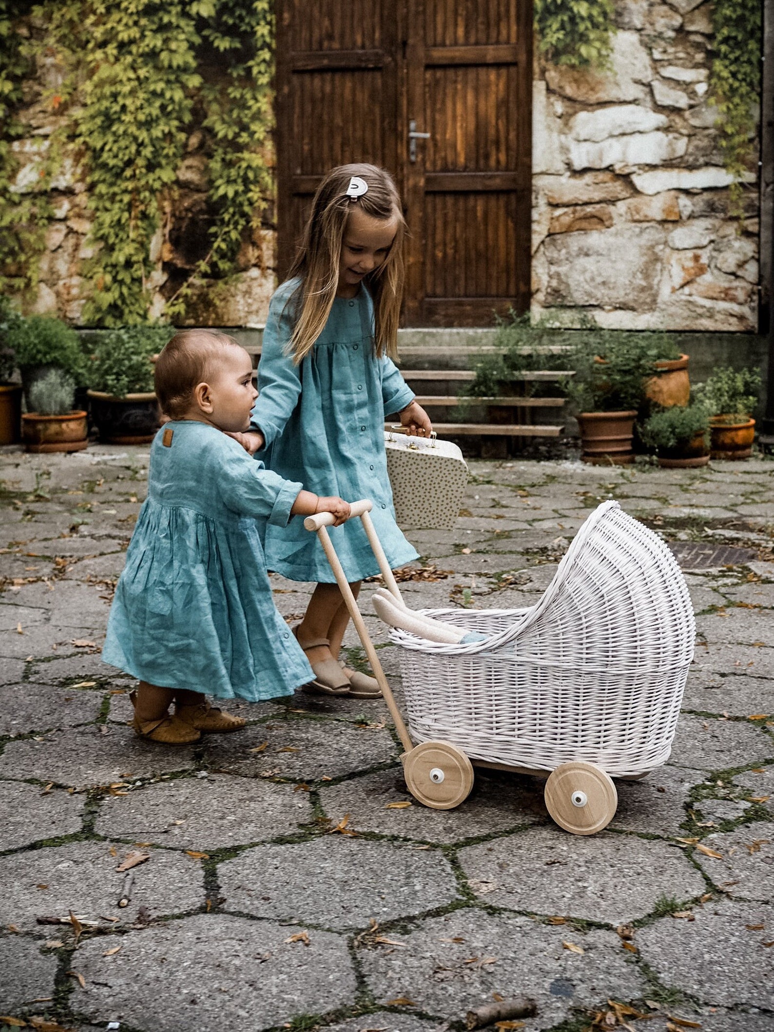 Personalized Baby Wicker Walker Doll Pram With Bedding - Etsy