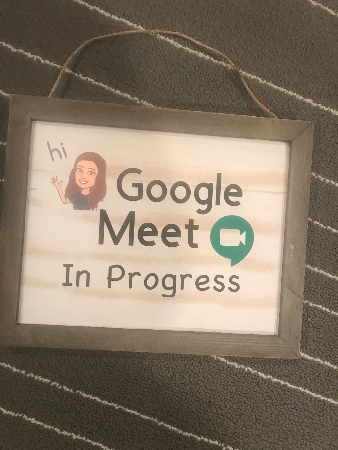 Google Meet in Progress Wall Sign | Etsy
