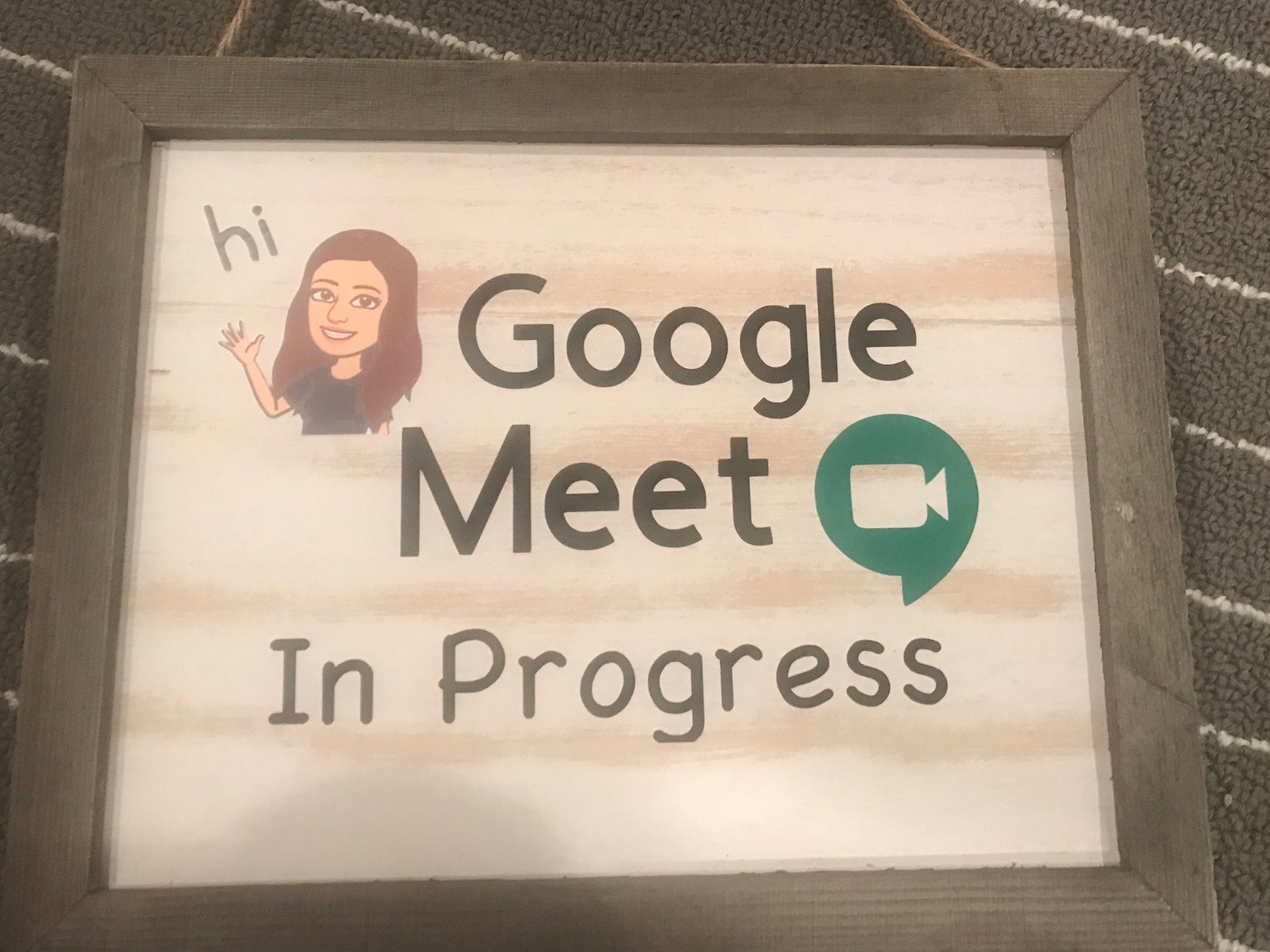 Google Meet in Progress Wall Sign | Etsy