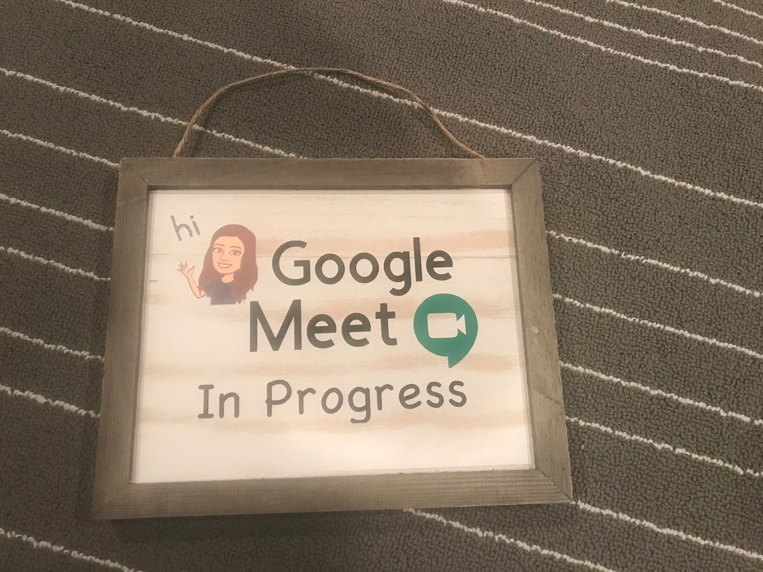 Google Meet in Progress Wall Sign | Etsy