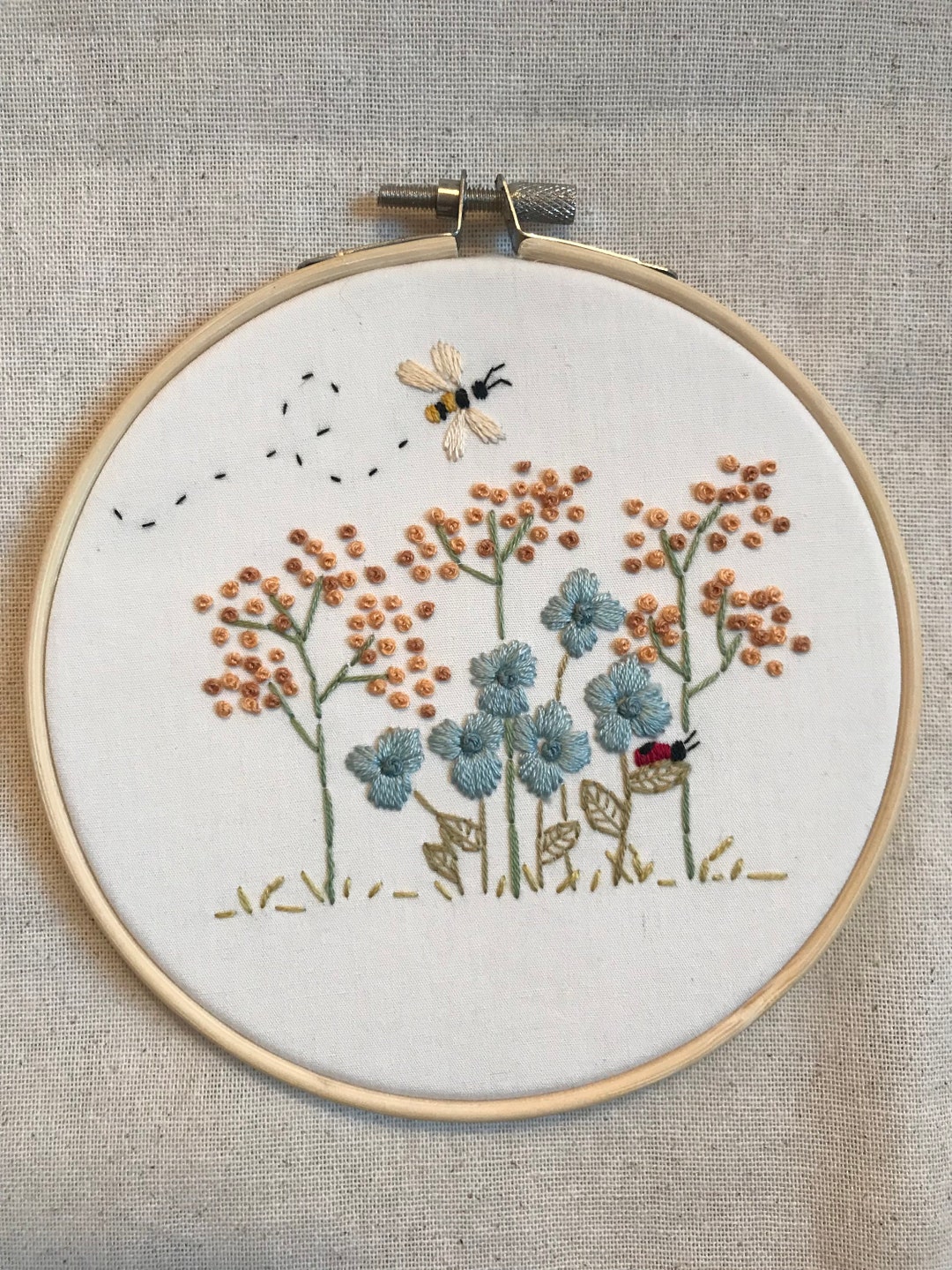 Floral Embroidery, Embroidered Hoop, Hoop Art, Wall Art, Handmade ...