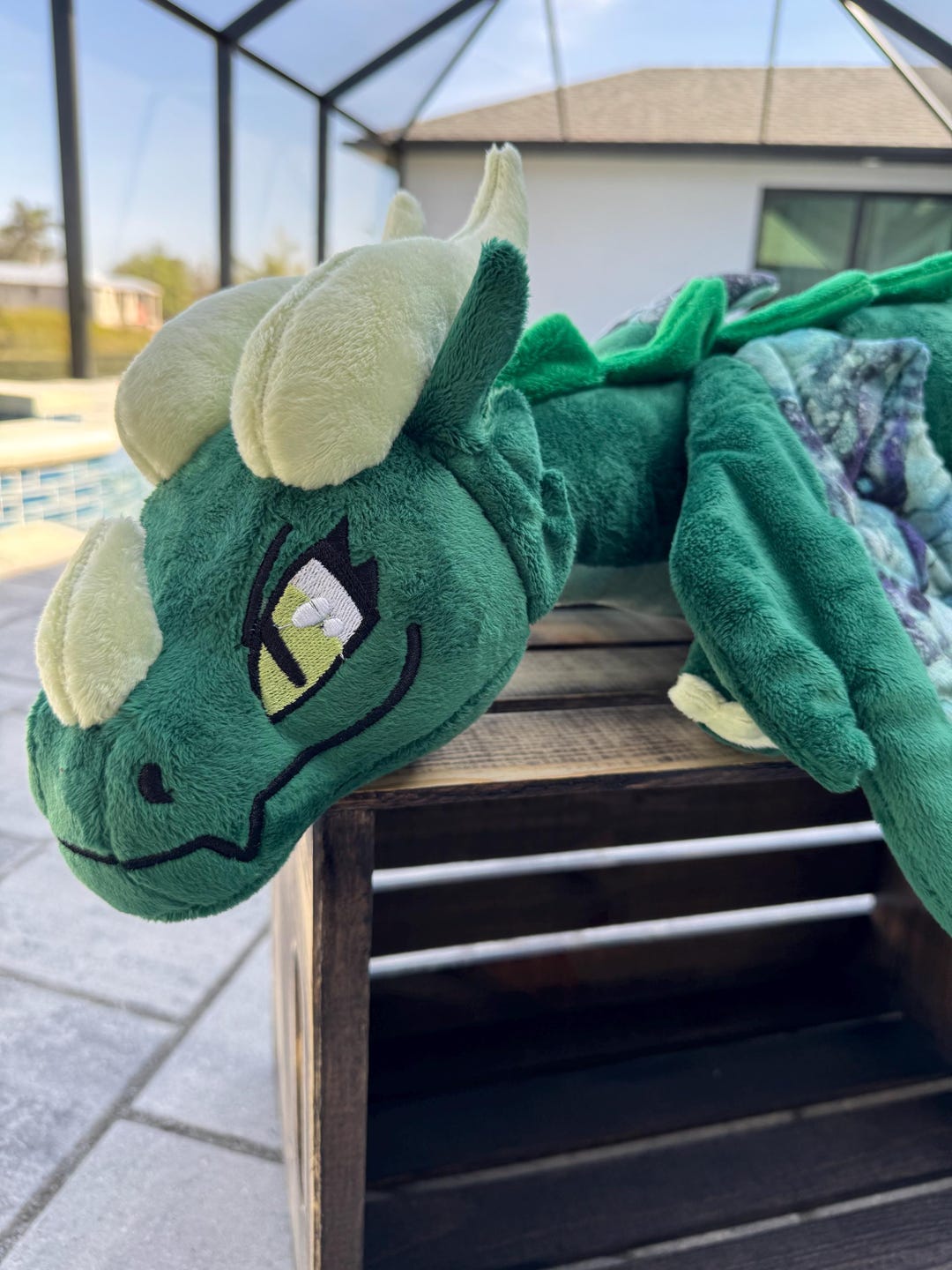 Green Long Neck Cuddle Dragon - Etsy