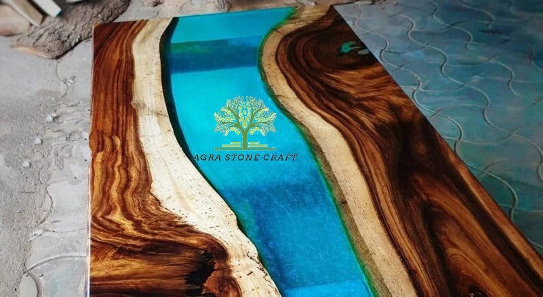 Epoxy Resin Table Top Clear Transparent Blue Light Epoxy Table - Etsy