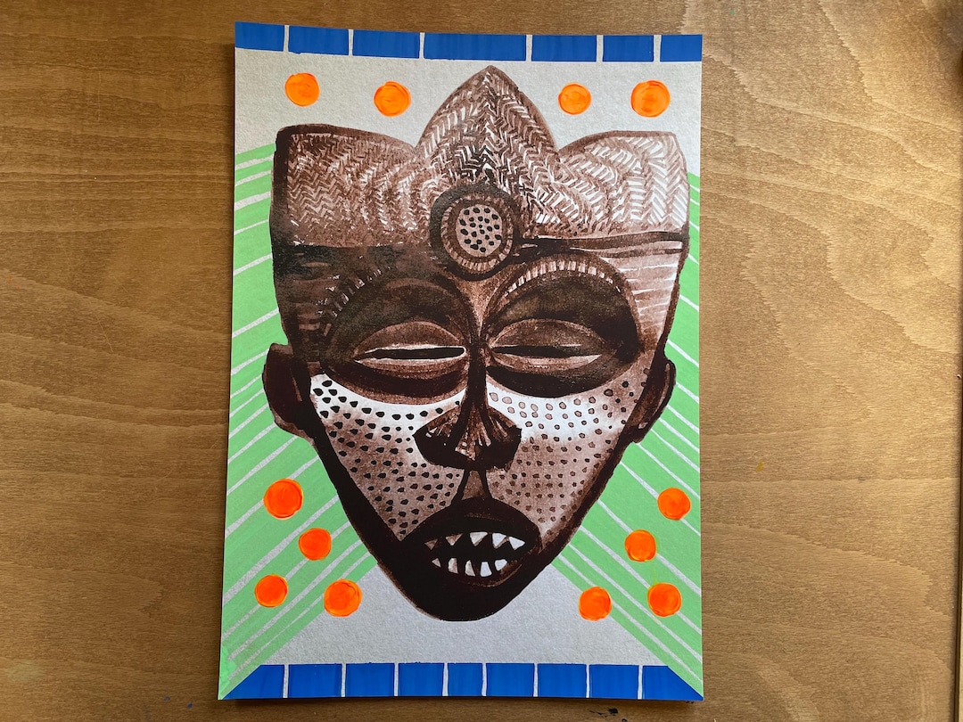 Shoko Shoko Masko Teeth African Mask Afrochic Contemporary Art Print A3 ...