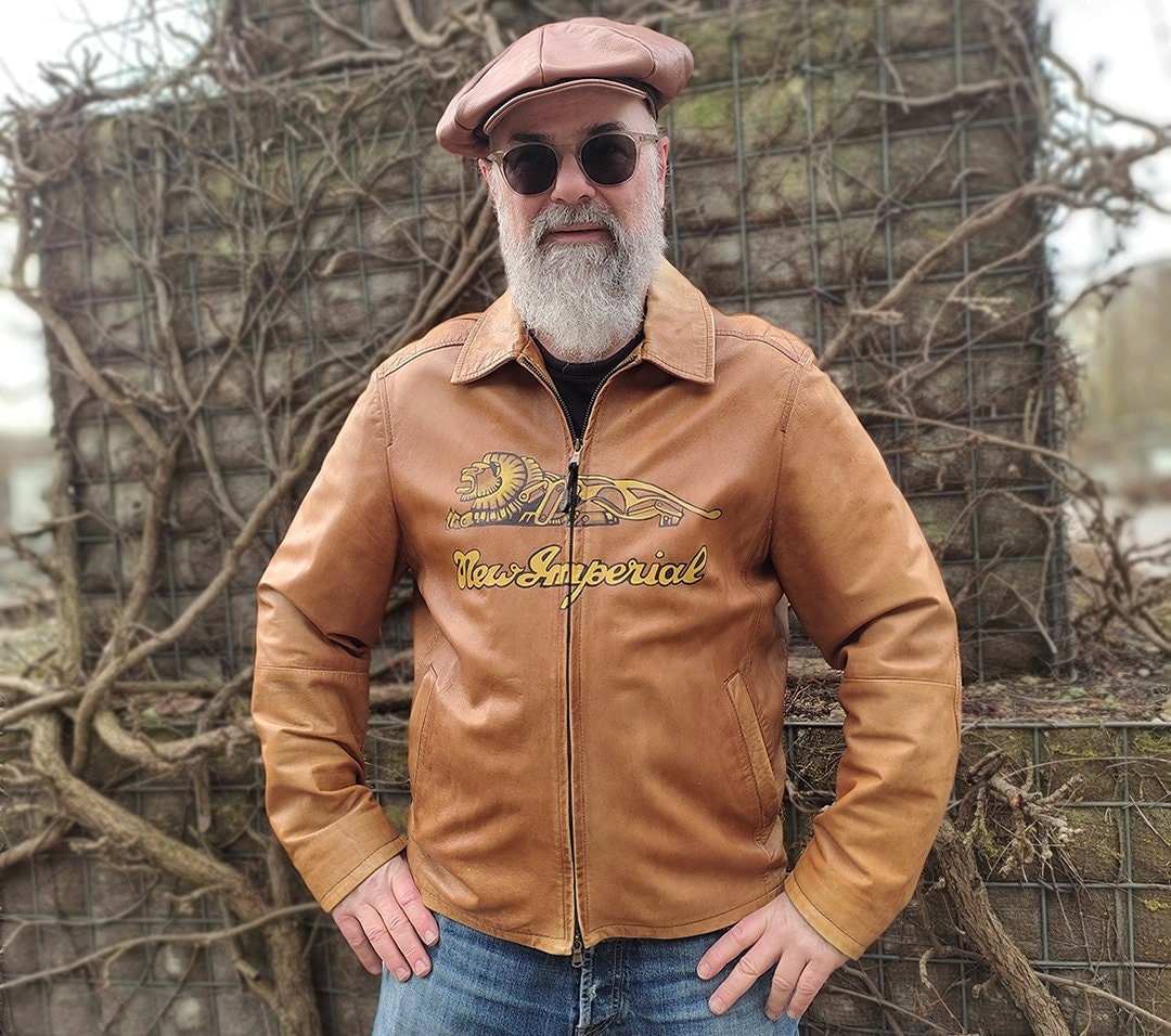 Hand-painted Leather Jacket, Unique Custom Jacket in Cafe Racer Look ...