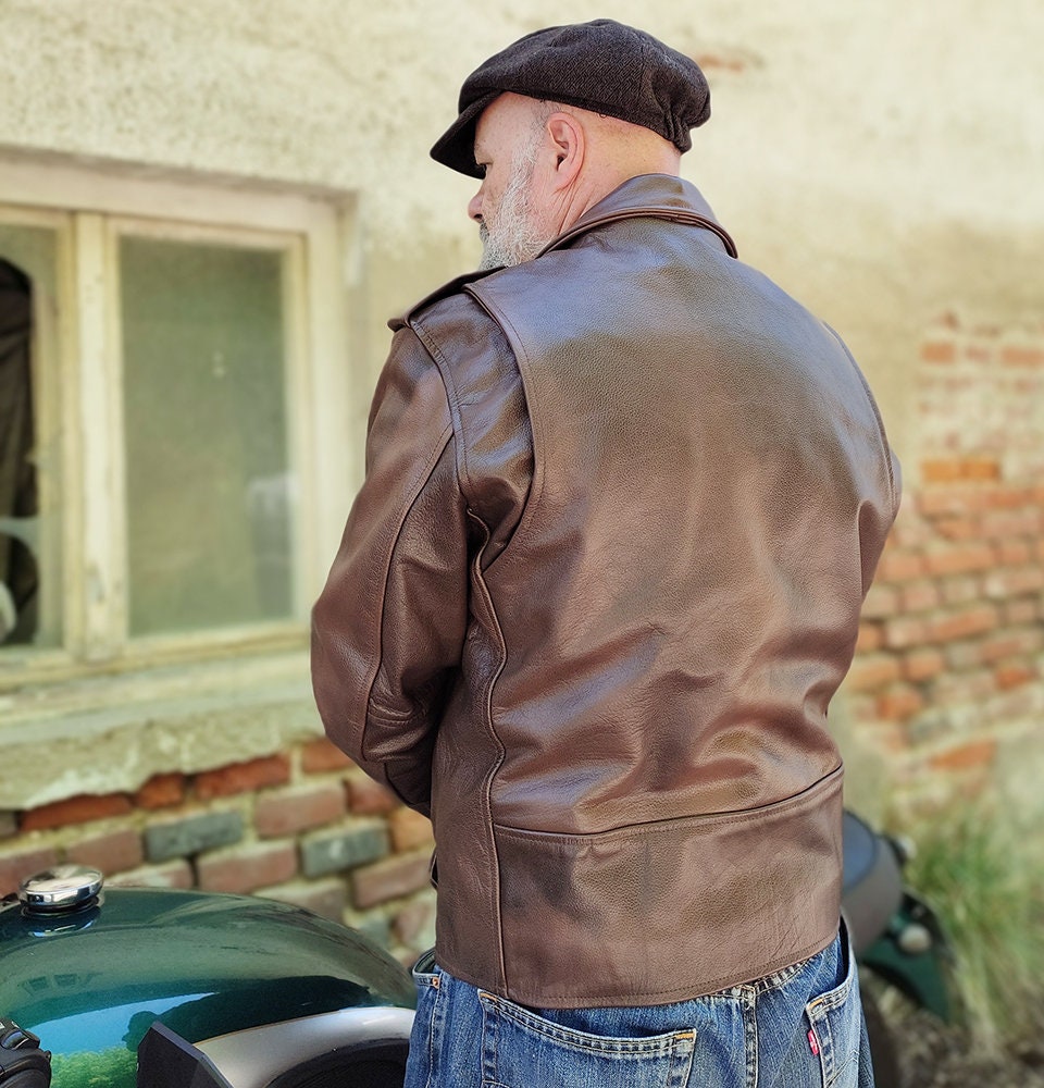 Heavy Leather Jacket From Noble House Ulm in US Highway Style - Etsy