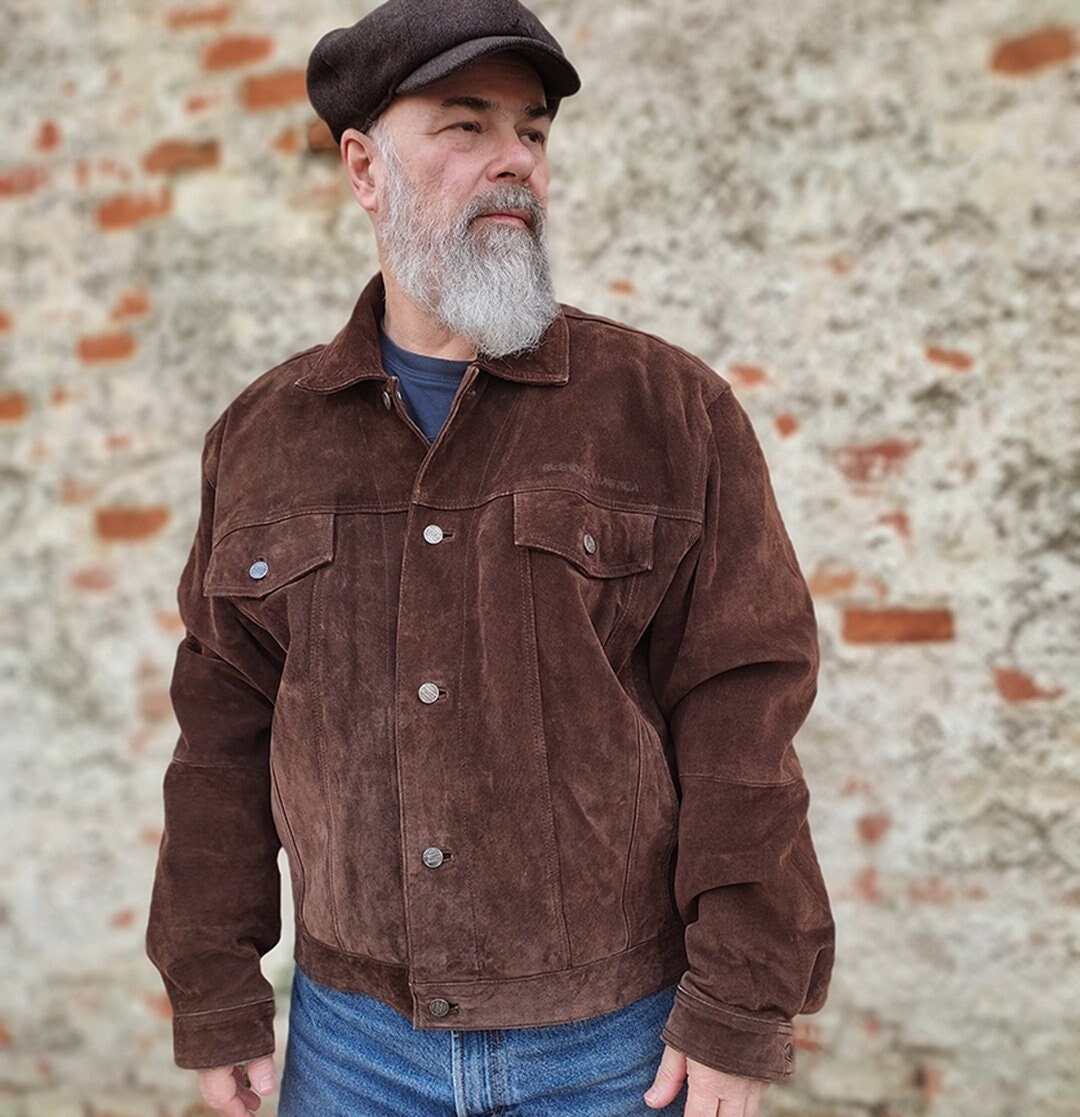 Blend Suede Jacket in Trucker Cut Heavy Version in Size XL - Etsy
