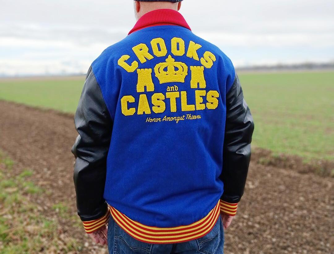 College Jacket by Crooks & Castle Elaborately Embroidered in Size M ...