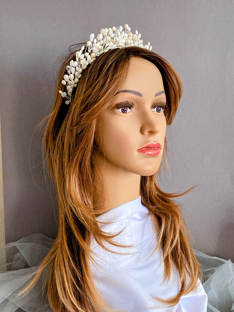 Pearl Crown Bridal Crown Wedding Crown Bridal Tiara Wedding - Etsy