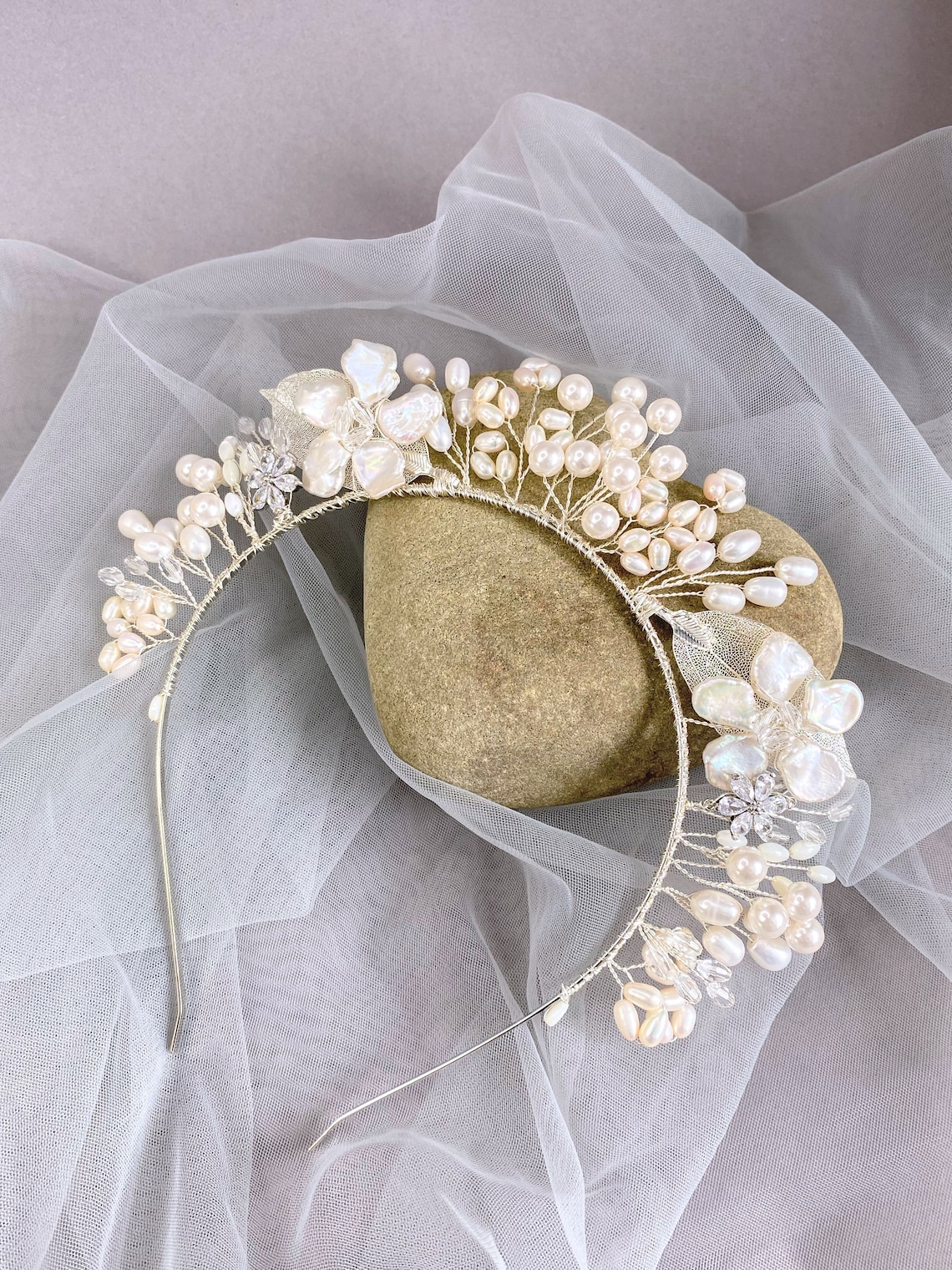 Floral Pearl Crown Bridal Crown Wedding Crown Bridal Tiara - Etsy