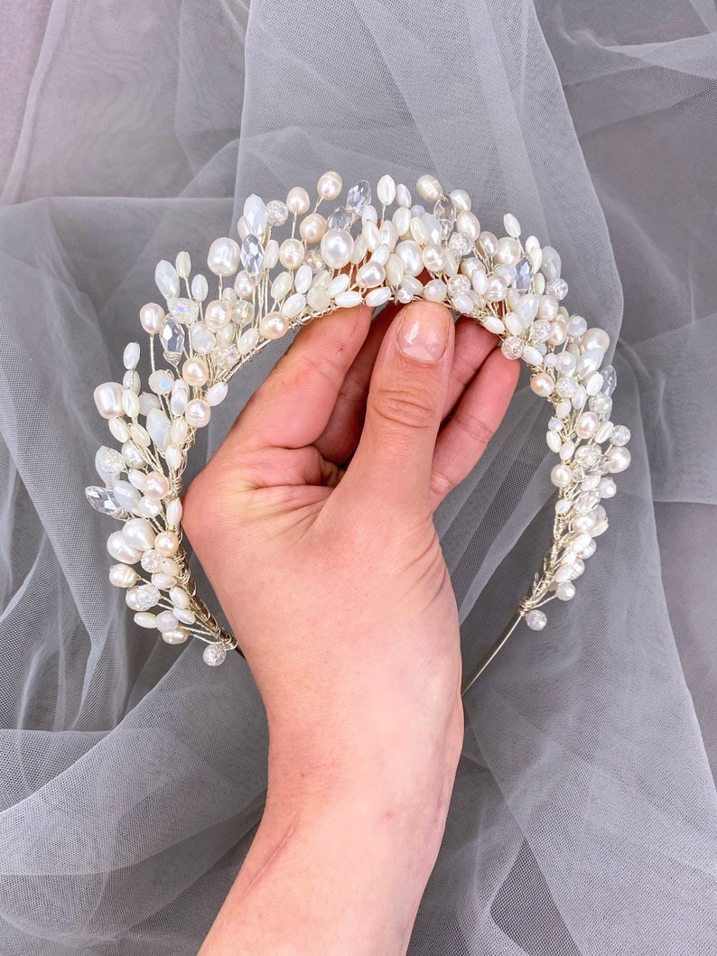 Pearl Crown Bridal Crown Wedding Crown Bridal Tiara Wedding - Etsy